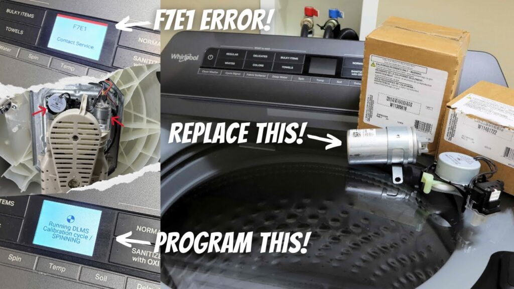 Whirlpool Washer Error Code F7 E1 – Motor Control Failure