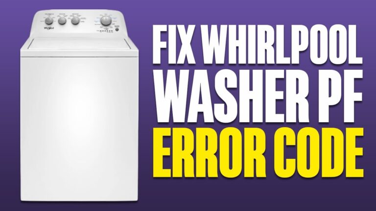Whirlpool Washer Error Code PF – Power Failure Reset Guide